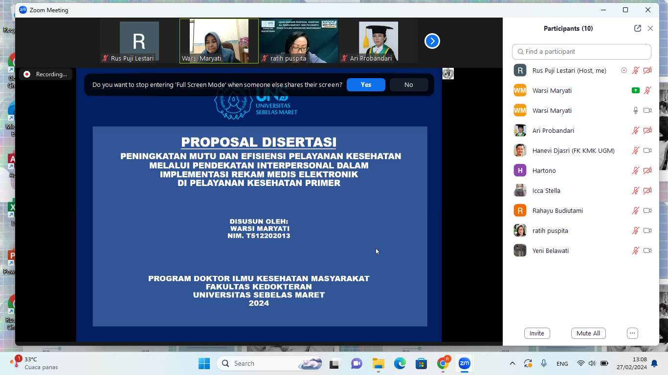 Ujian Seminar Proposal Disertasi WARSI MARYATI NIM T512202013 – Prodi ...